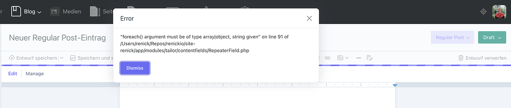 Issue with Tailor and Repeater fields - Known Issues - October Talk