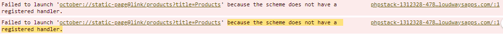 Some Buttons give "Failed to launch because the scheme does not have a registered handler ...